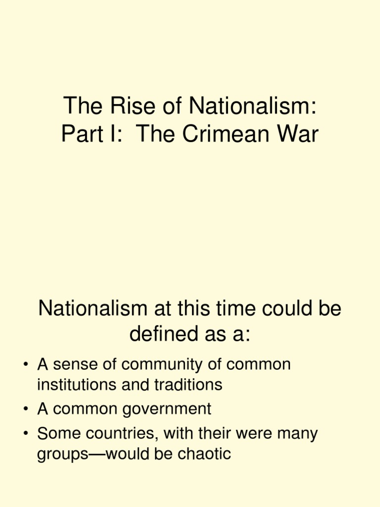 Nationalism and the Crimean War Explained | PDF