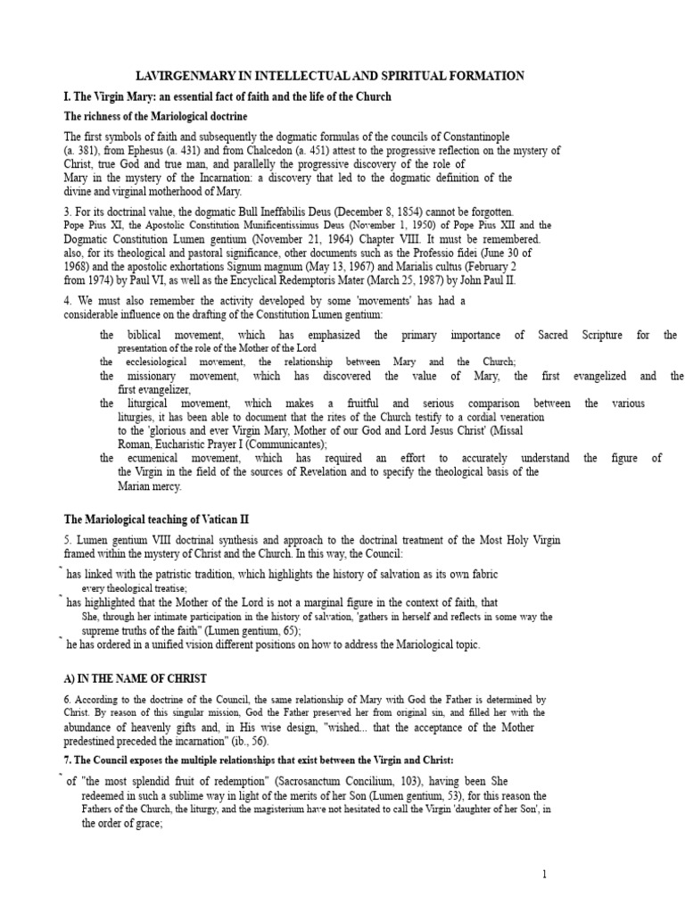 Virgin Mary in Faith and Church Doctrine | PDF | Mary, Mother Of Jesus ...
