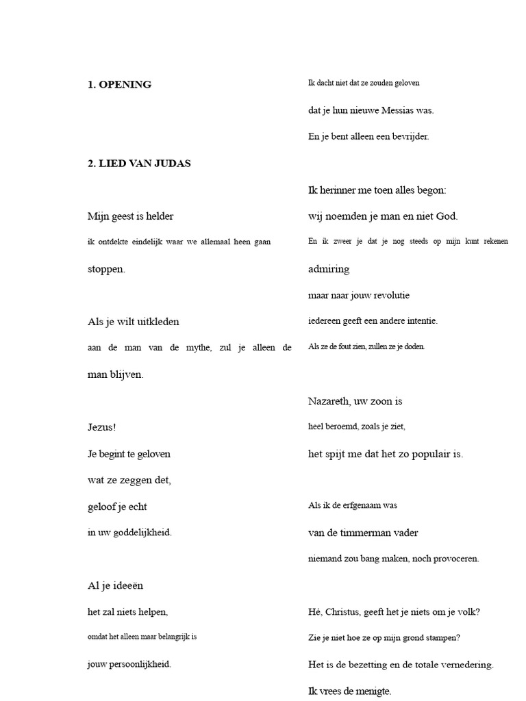 Libretto Jesucristo Superstar Spaans | PDF