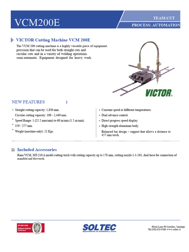 VCM 200E Cutting Machine Overview | PDF