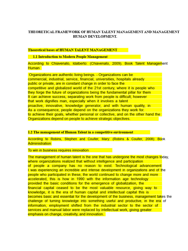Human Talent Management Framework | PDF | Talent Management | Goal