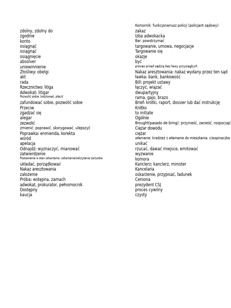 Słownik Angielsko-Prawny UNC | PDF