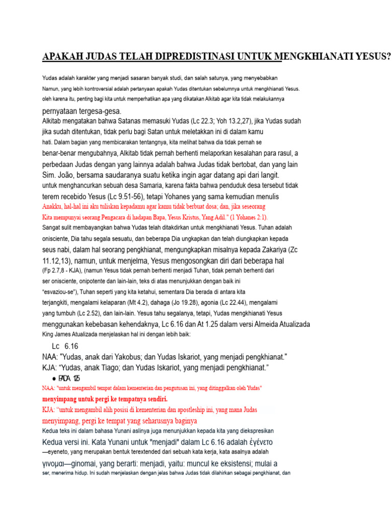 Yudas: Pengkhianat atau Dipredestinasikan? | PDF