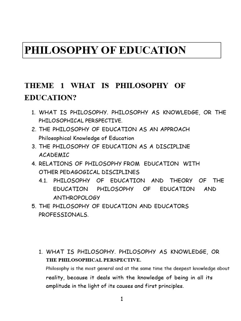 Understanding Philosophy of Education | PDF | Knowledge | Philosophy Of ...