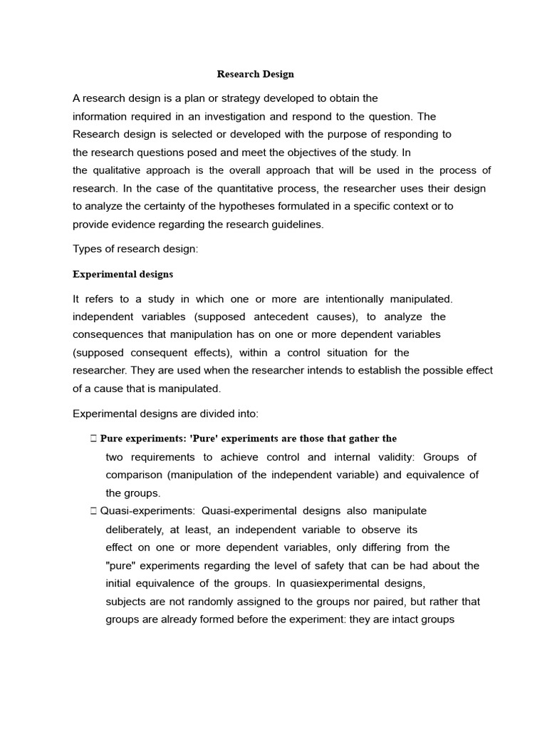3.1 Essay On Research Design | PDF | Research Design | Experiment