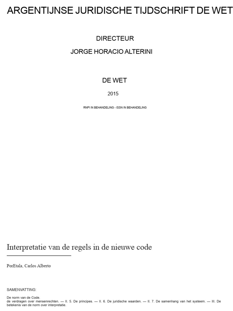 Interpretatie Van de Normen in de Nieuwe Code | PDF