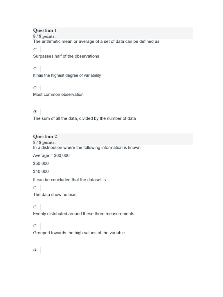 Data Analysis and Statistics Quiz | PDF | Variance | Statistical Theory