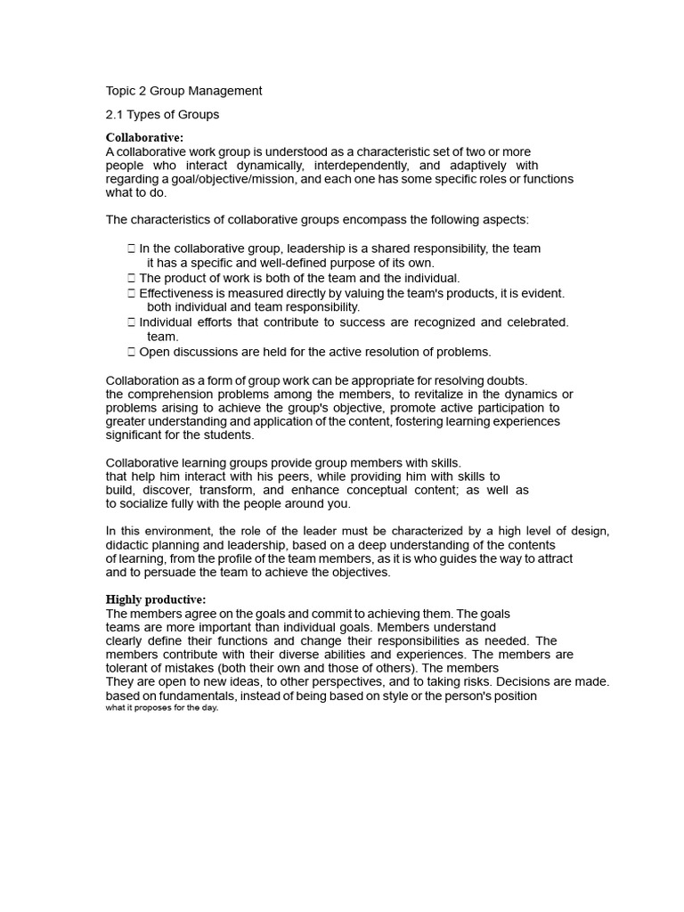 Effective Group Management Strategies | PDF | Goal | Motivational
