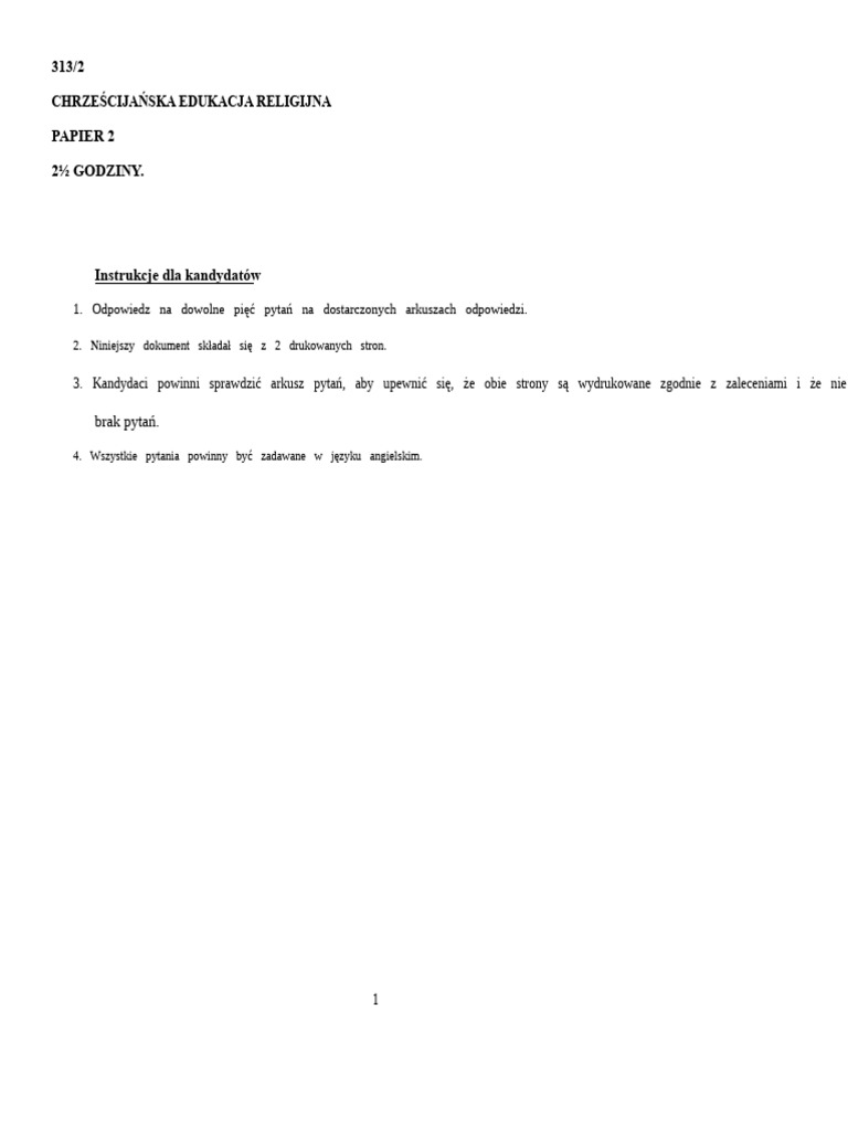 Cre Form 3 Papier 2 Pytań | PDF