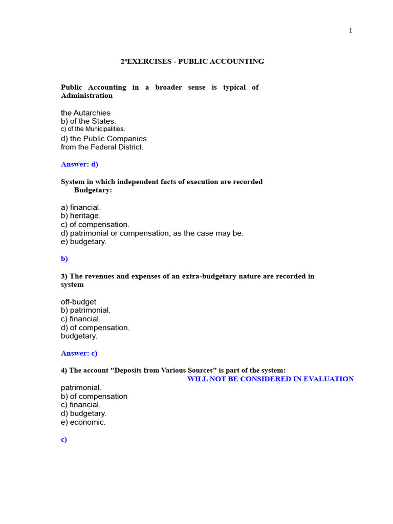 2nd. OBJECTIVE EXERCISE GIVEN IN CLASS WITH ANSWER KEY | PDF | Expense ...