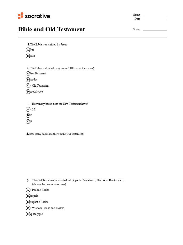 Bible Quiz: Old Testament Insights | PDF