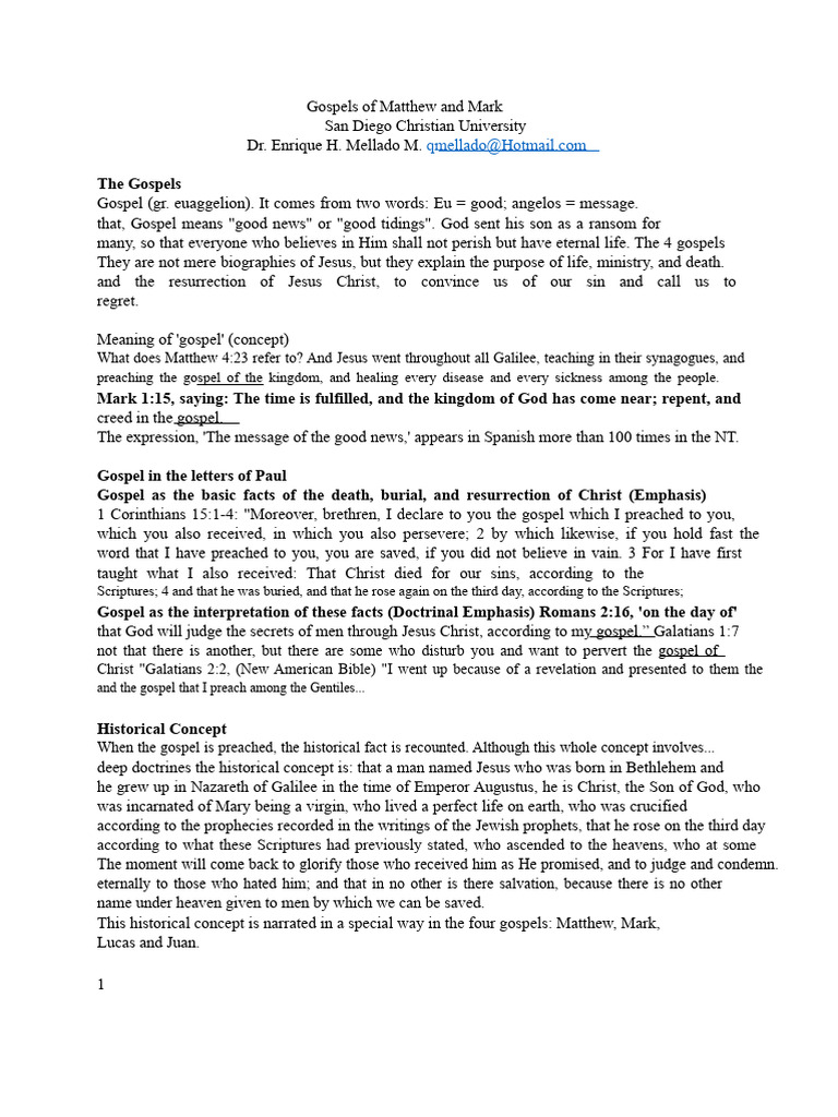 Symbols in Matthew and Mark Gospels | PDF | Jesus | Gospel Of Mark