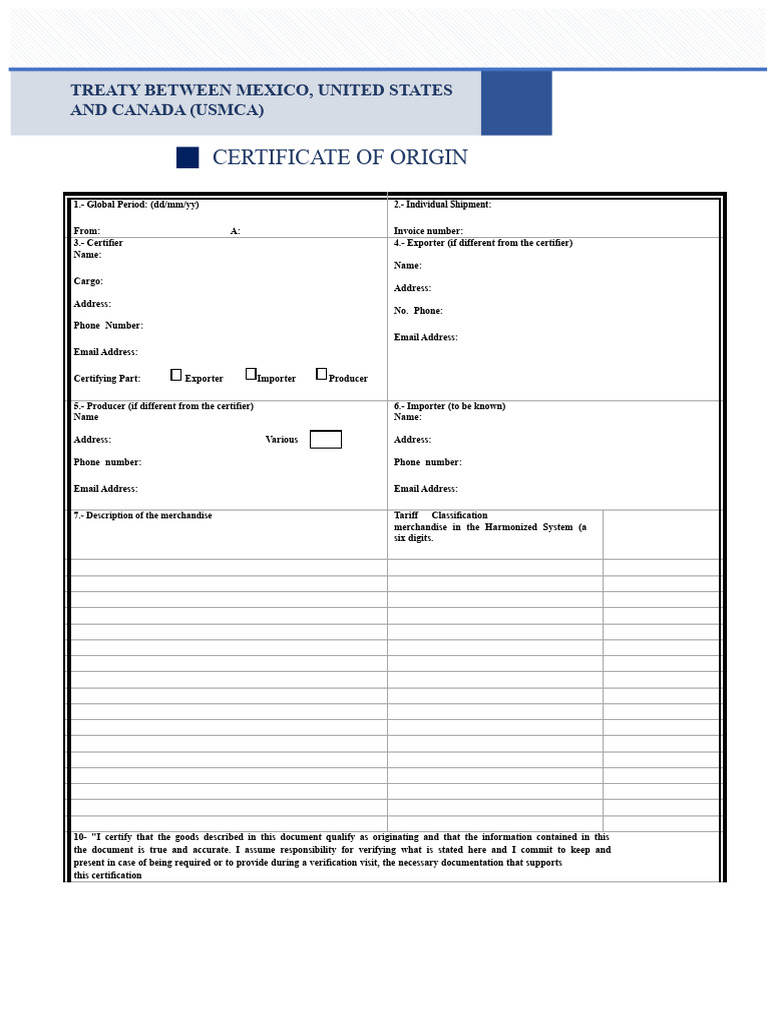 Editable Certificate of Origin | PDF | International Trade