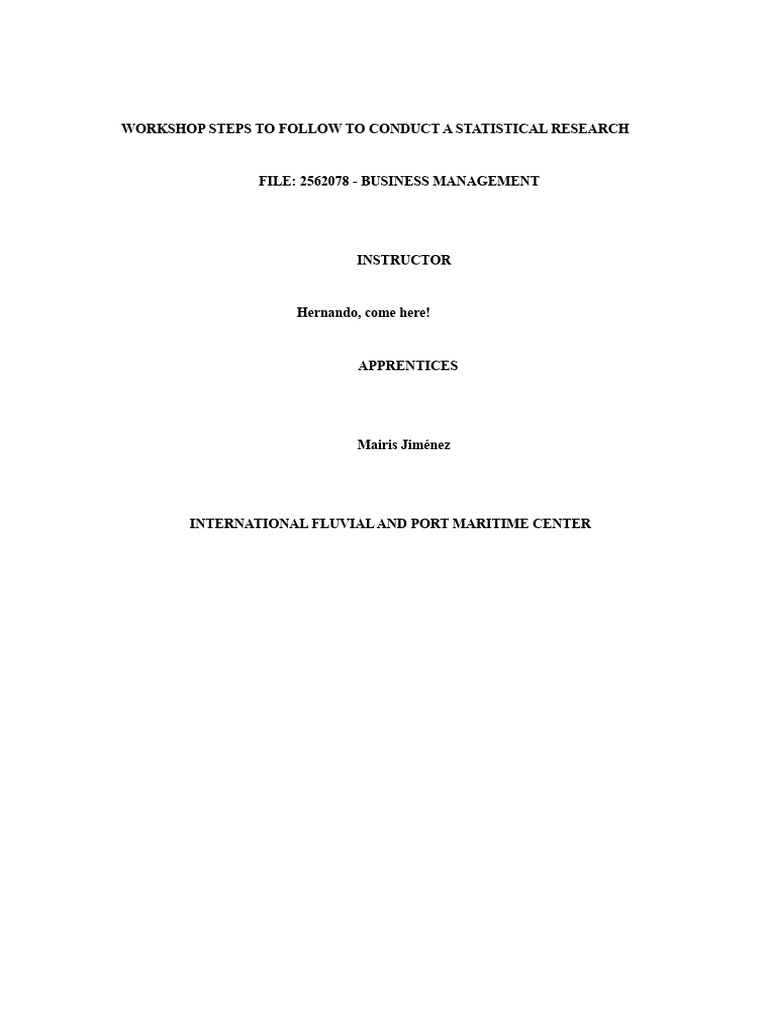 steps to conduct a statistical research | PDF | Statistics | Data