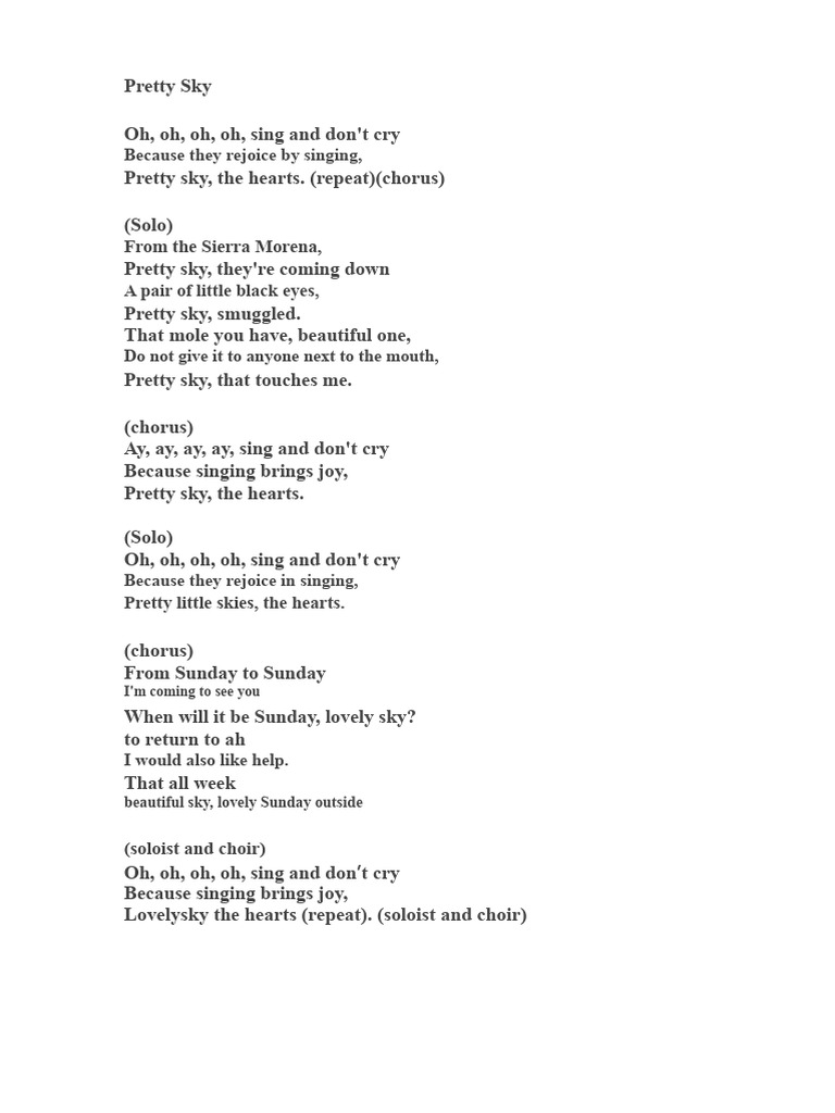 Cielito Lindo Lyrics Fresnos PDF | PDF