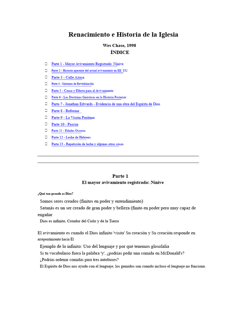 Renacimiento e Historia de la Iglesia | PDF | Pentecostalismo | Cuáqueros