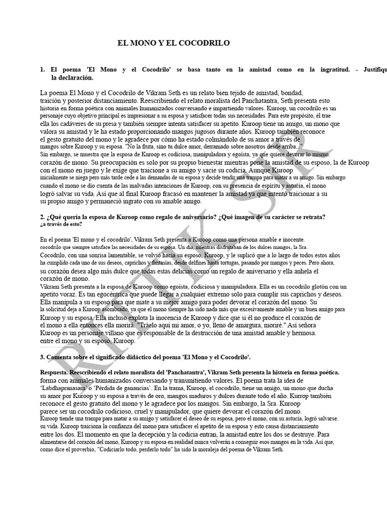 El Mono y El Cocodrilo | PDF