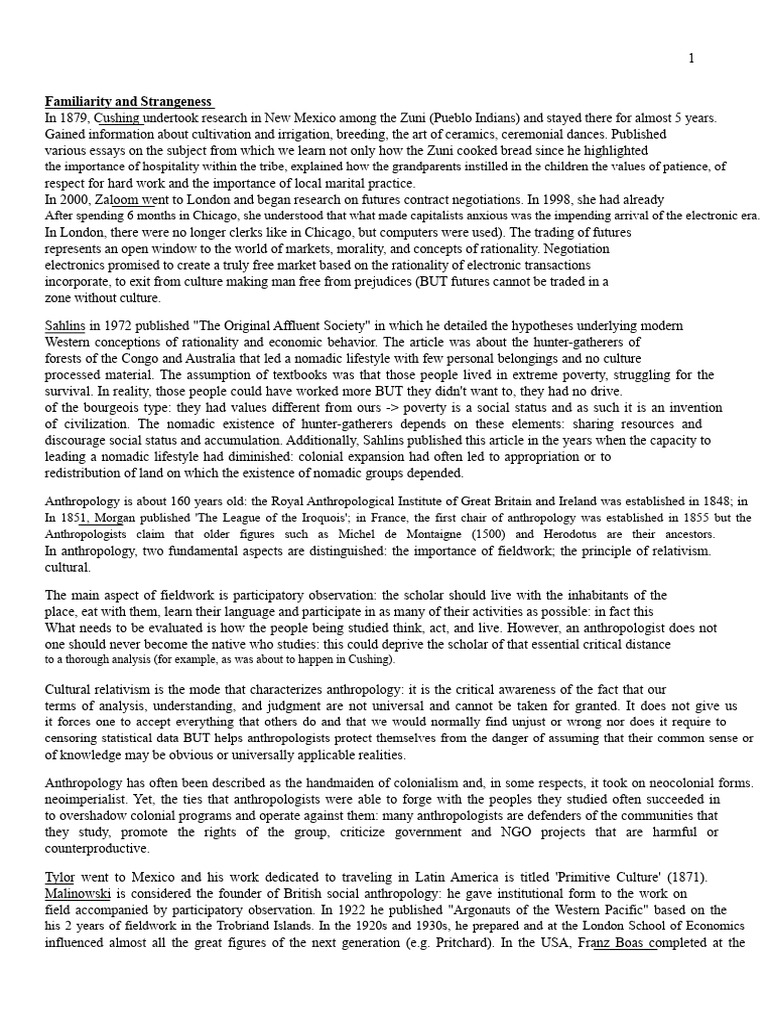 Summary of "Thinking Like an Anthropologist" by M. Engelke | PDF ...
