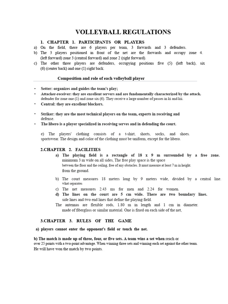 Volleyball Regulations 1 | PDF | Volleyball | Sports
