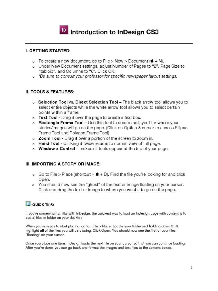 Introduction To InDesign | PDF | Page Layout | Computing