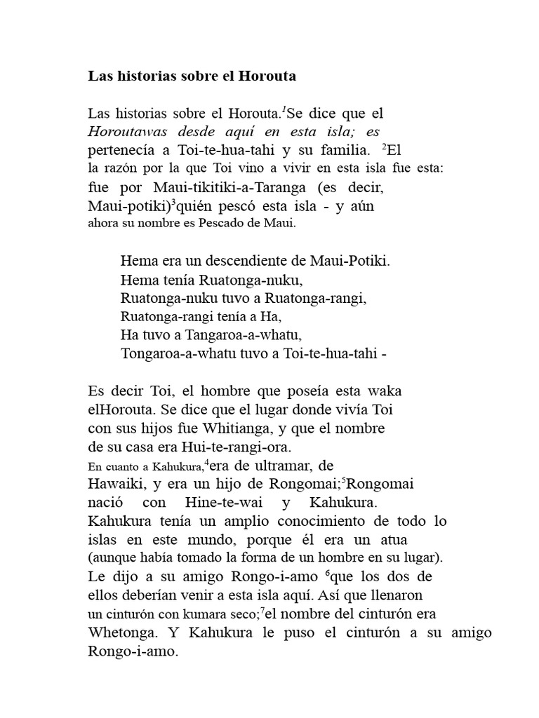 Las historias sobre el Horouta | PDF