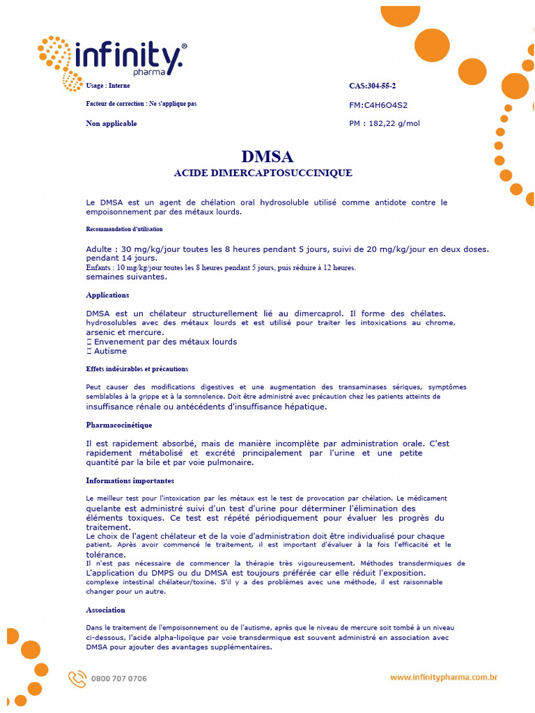 DMSA : Chélation et effets secondaires | PDF | Cheélation | Substances ...