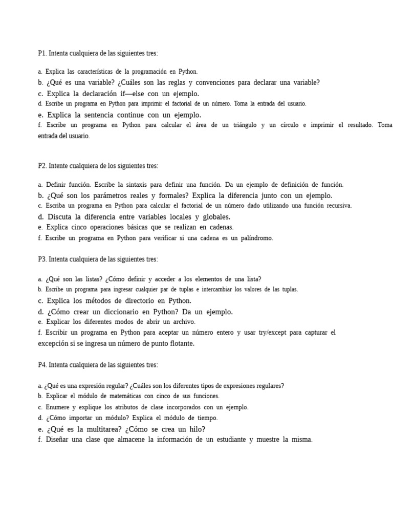 Examen de Python Universidad de Mumbai | PDF | Python (lenguaje de programación) | Expresión regular