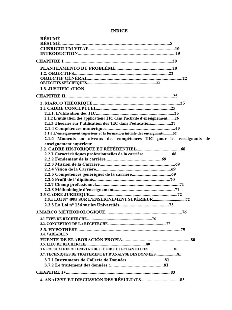 Exemple d'index pour document académique | PDF
