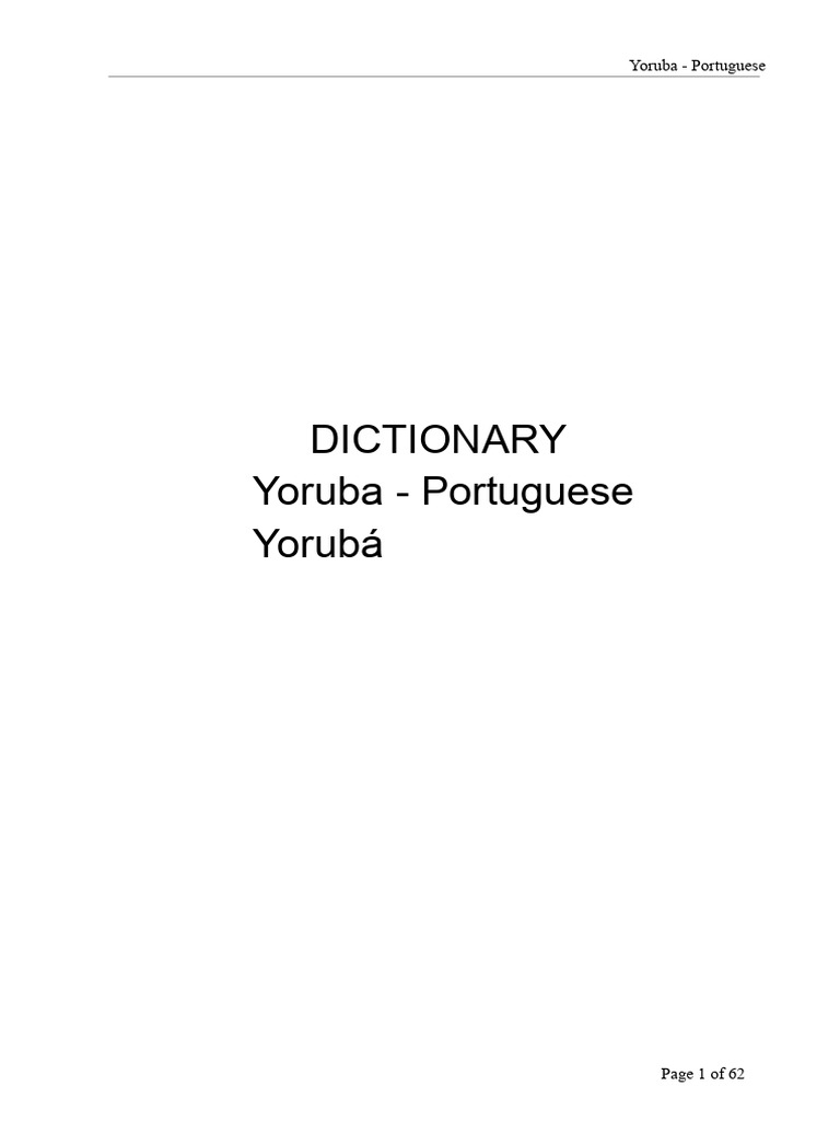 75319371 Yoruba Dictionary | PDF