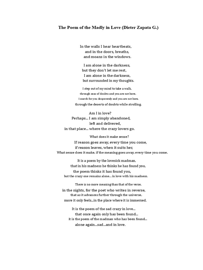 The Poem of The Mad Lover | PDF