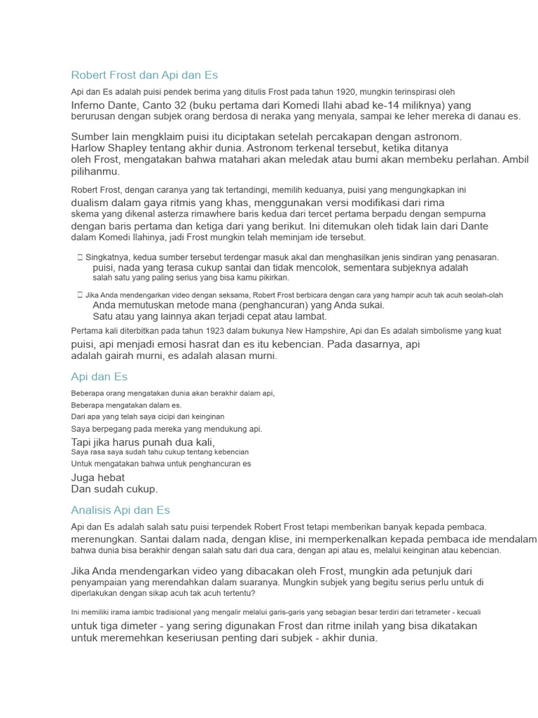 Analisis Api Dan Es 1 | PDF