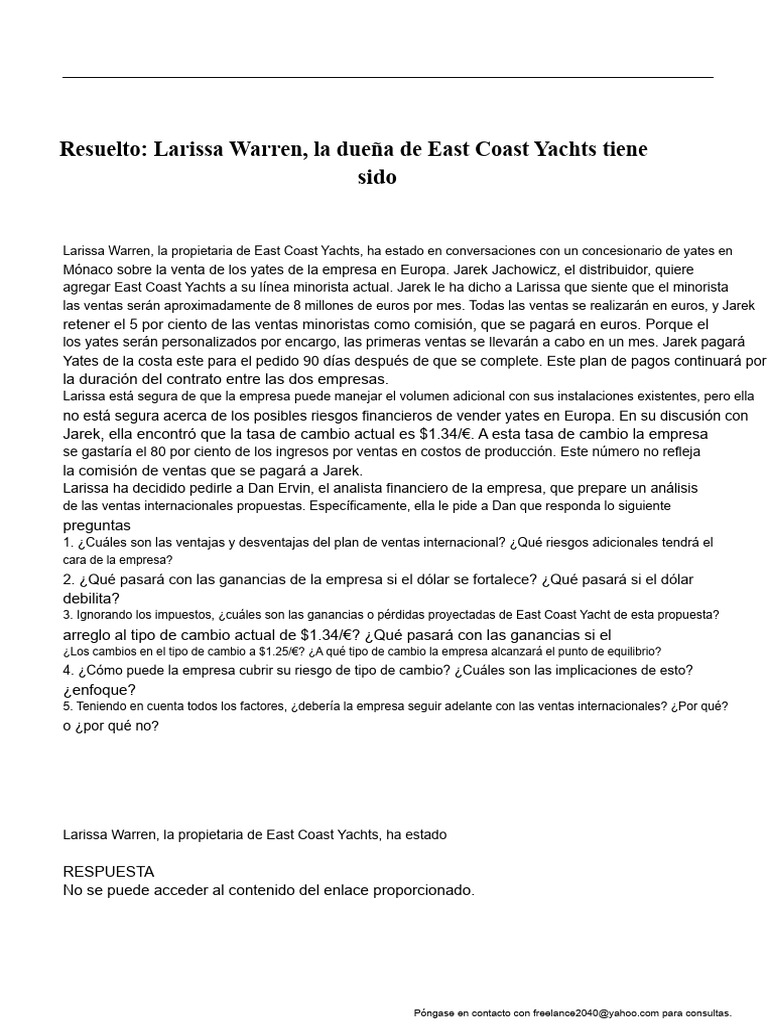 Larissa Warren, La Propietaria de East Coast Yachts, Ha Sido | PDF ...