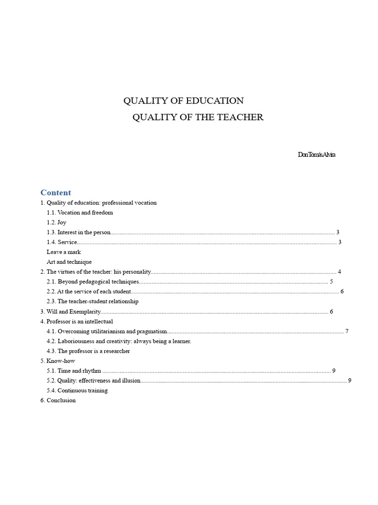 ALVIRA, Tomas - Quality of Education | PDF | Tempo | Knowledge