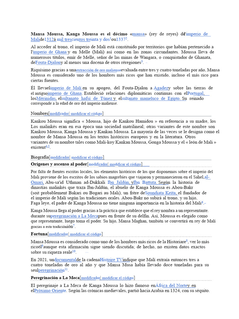 HISTORIAL DE Mansa Moussa | PDF