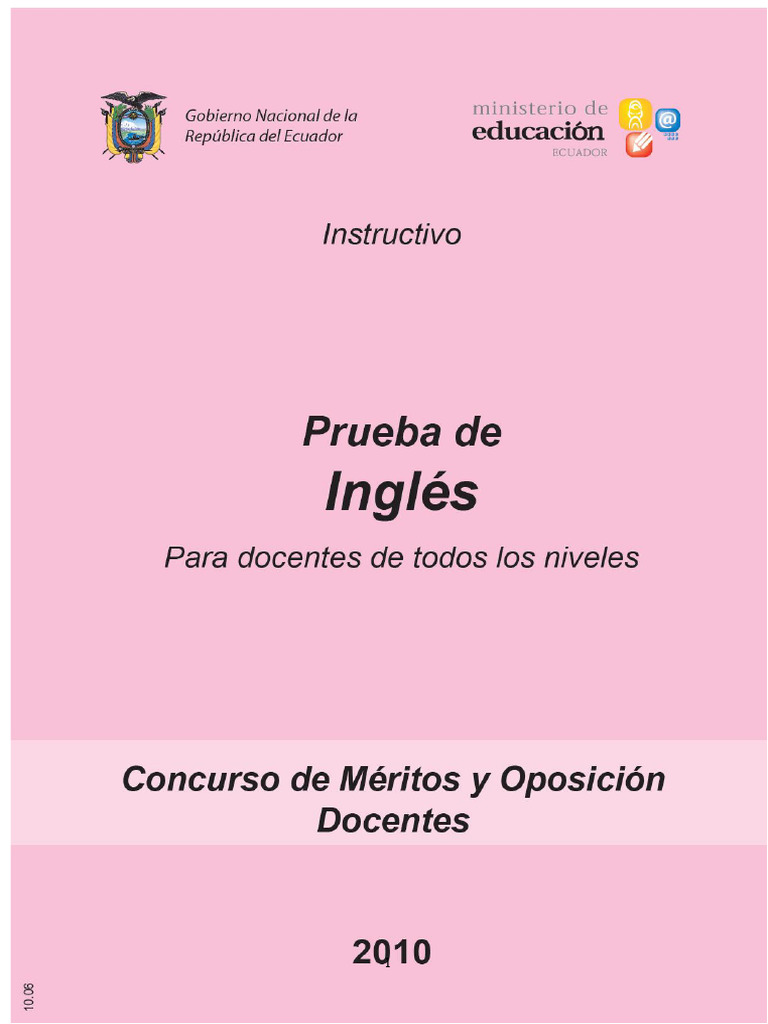 English Test Instructions for Teachers | PDF | English Grammar ...
