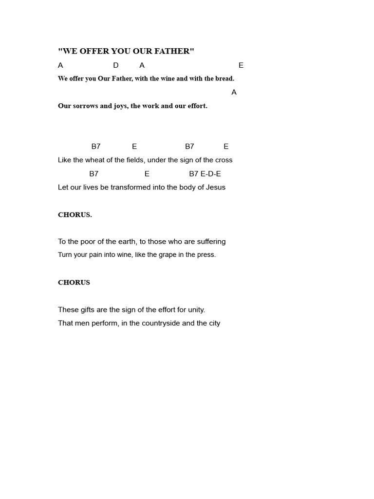 We Offer You Our Father | PDF