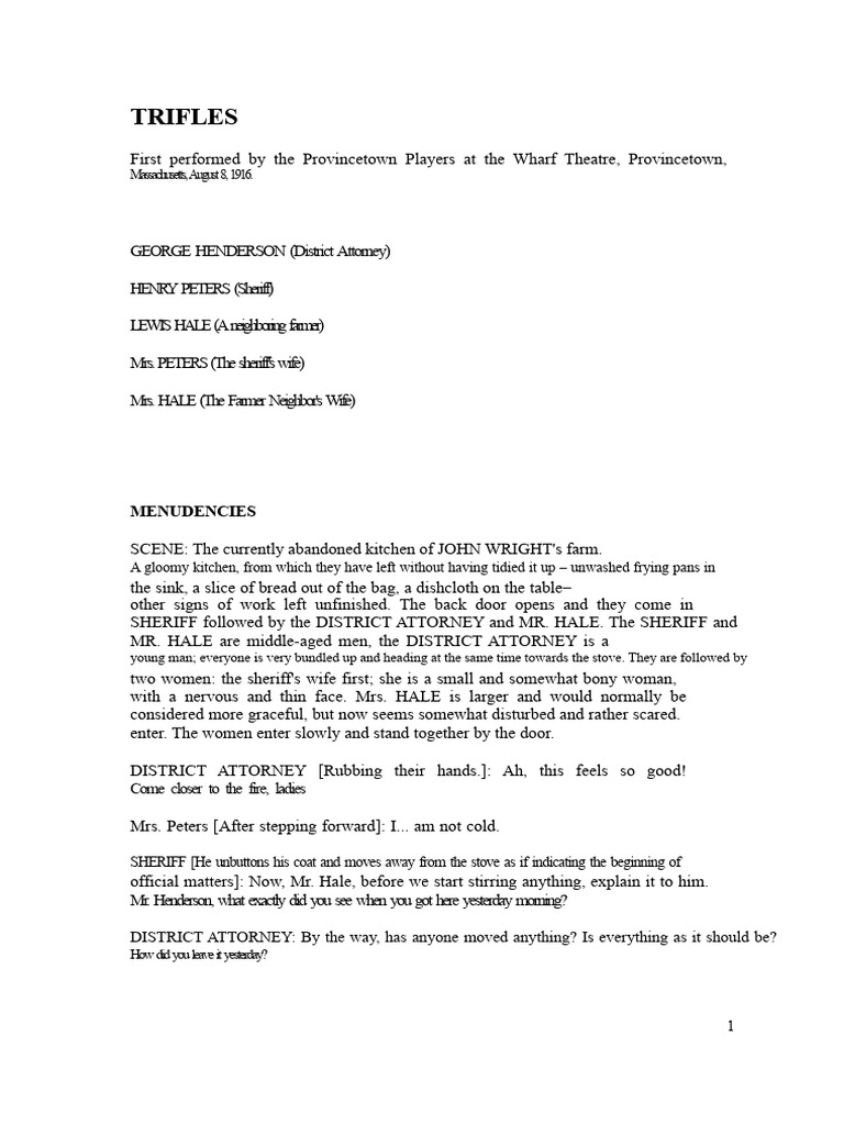 Trifles Spanish | PDF | Quilt