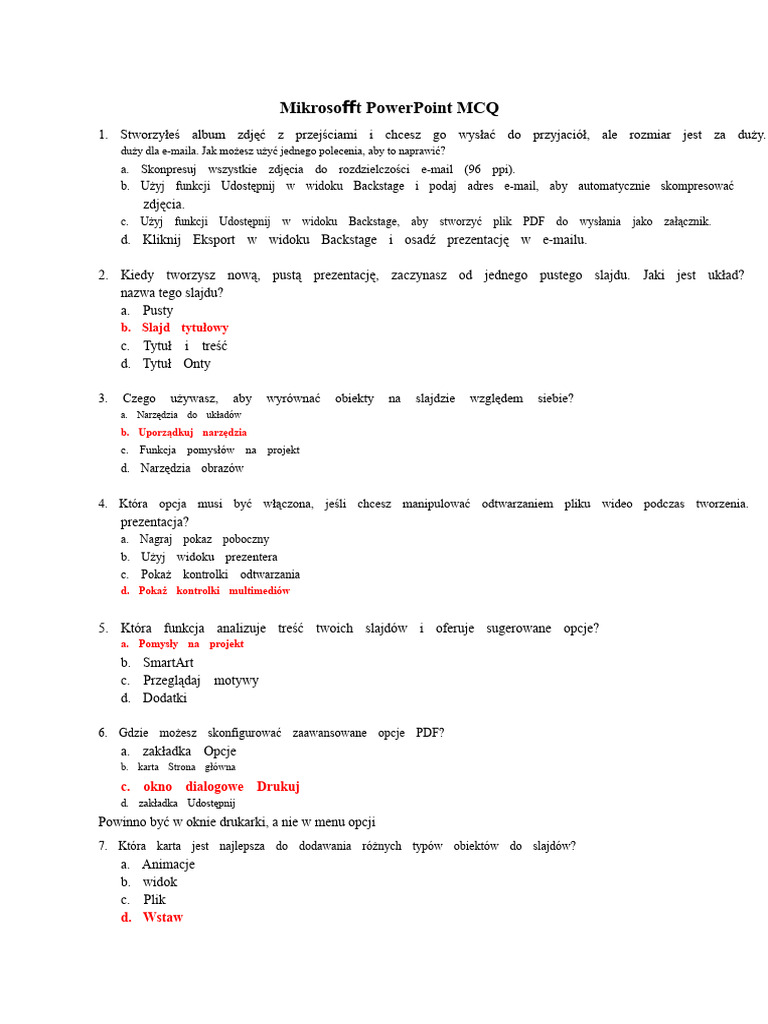 Microsoft PowerPoint MCQ | PDF