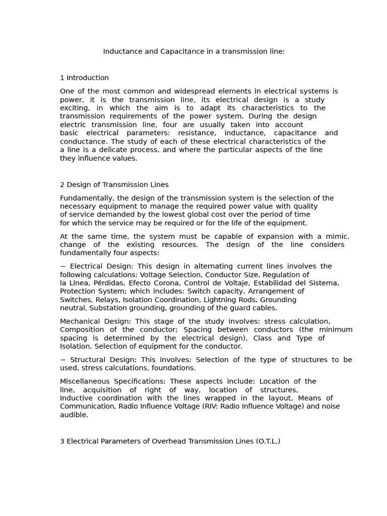 Inductance and Capacitance in Transmission Lines | PDF | Inductance ...