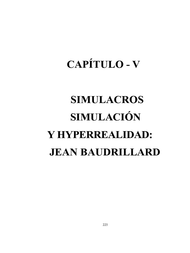 Simulacros y Simulación en Baudrillard | PDF | marxismo | Karl Marx