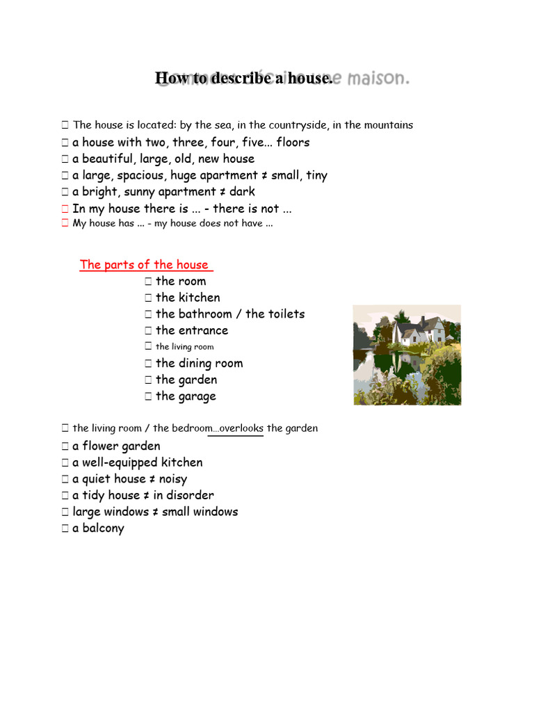 How To Describe A House | PDF