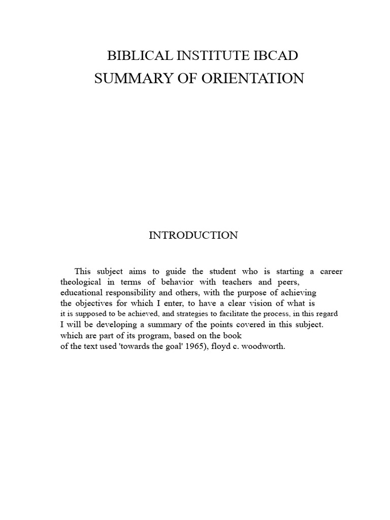 Biblical Institute Orientation Guide | PDF | Love | Knowledge