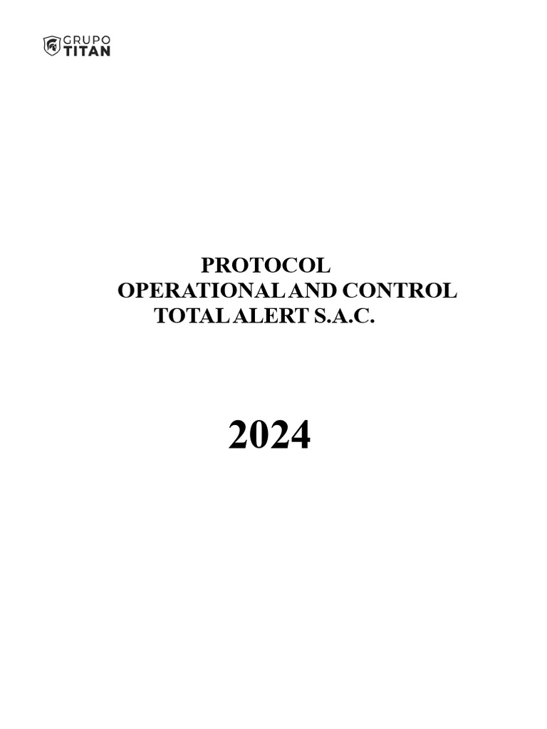 Operational and Control Protocol 2024 TOTAL ALERT SAC | PDF | Security ...