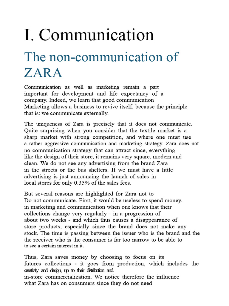 Zara's Unique Non-Communication Strategy | PDF | Brand | Marketing