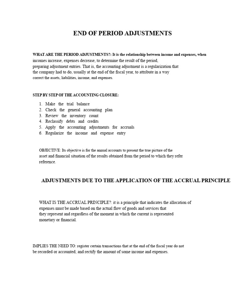 End of Period Adjustments | PDF