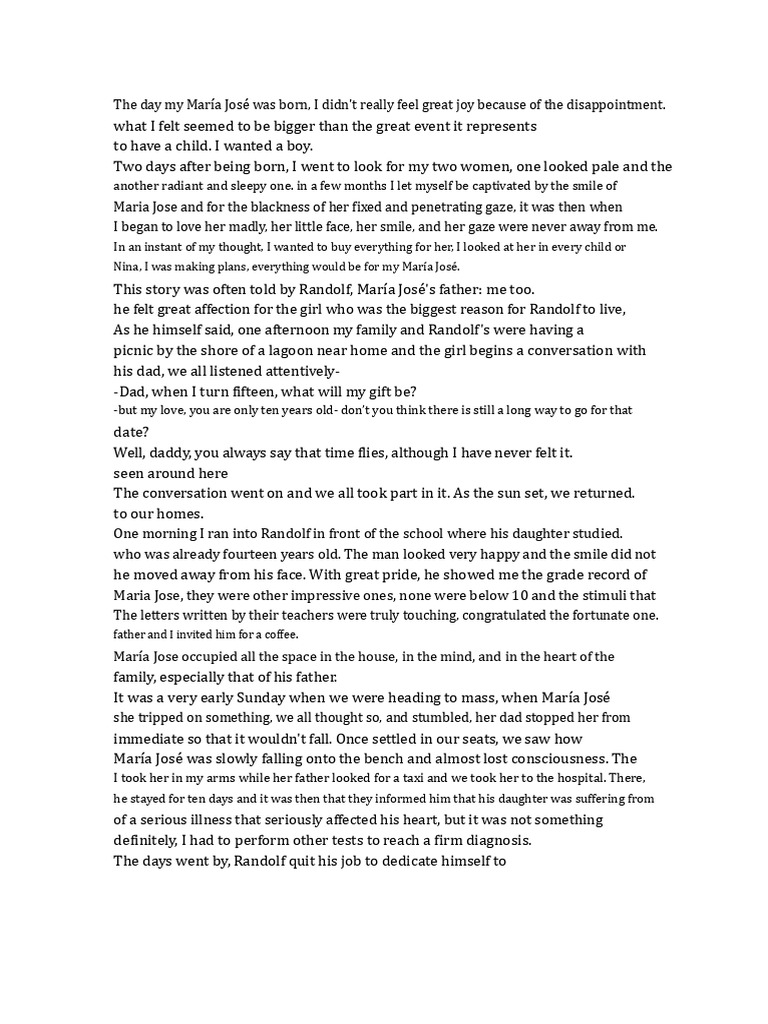 The Day My María José Was Born | PDF
