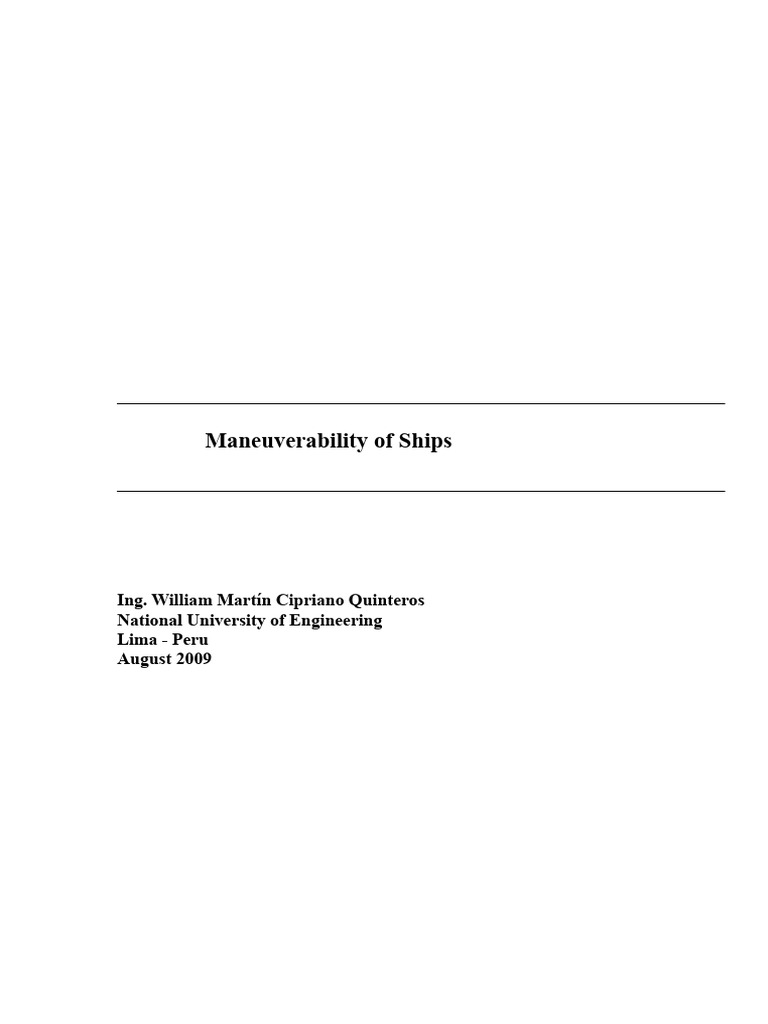 Understanding Ship Maneuverability Index | PDF | Rotation | Ships