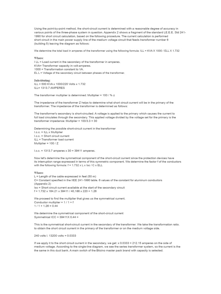 Point-to-Point Method For Calculating Short Circuit Current | PDF ...