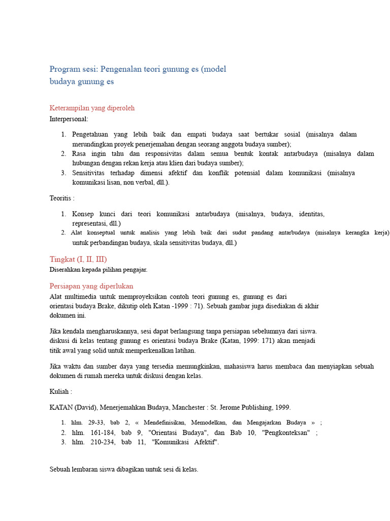 Pengenalan Teori Gunung Es Budaya | PDF