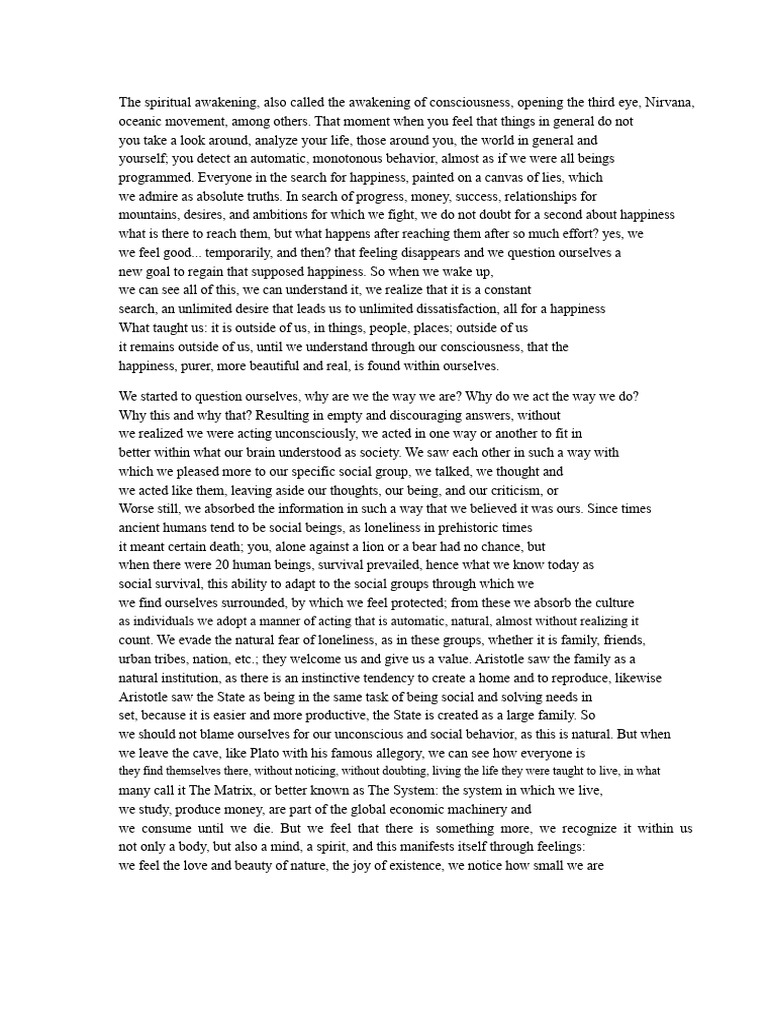 The Spiritual Awakening | PDF | Happiness | Enlightenment In Buddhism